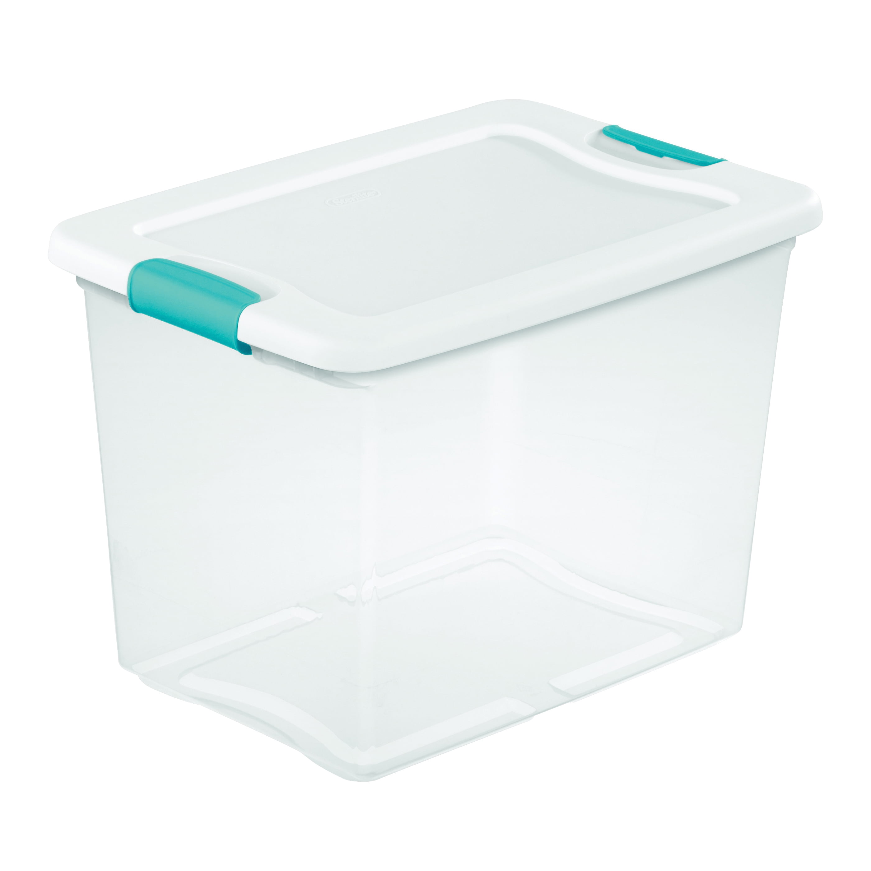 Sterilite 14958006 Latching Box, 25 qt Capacity, Plastic, Clear/White ...