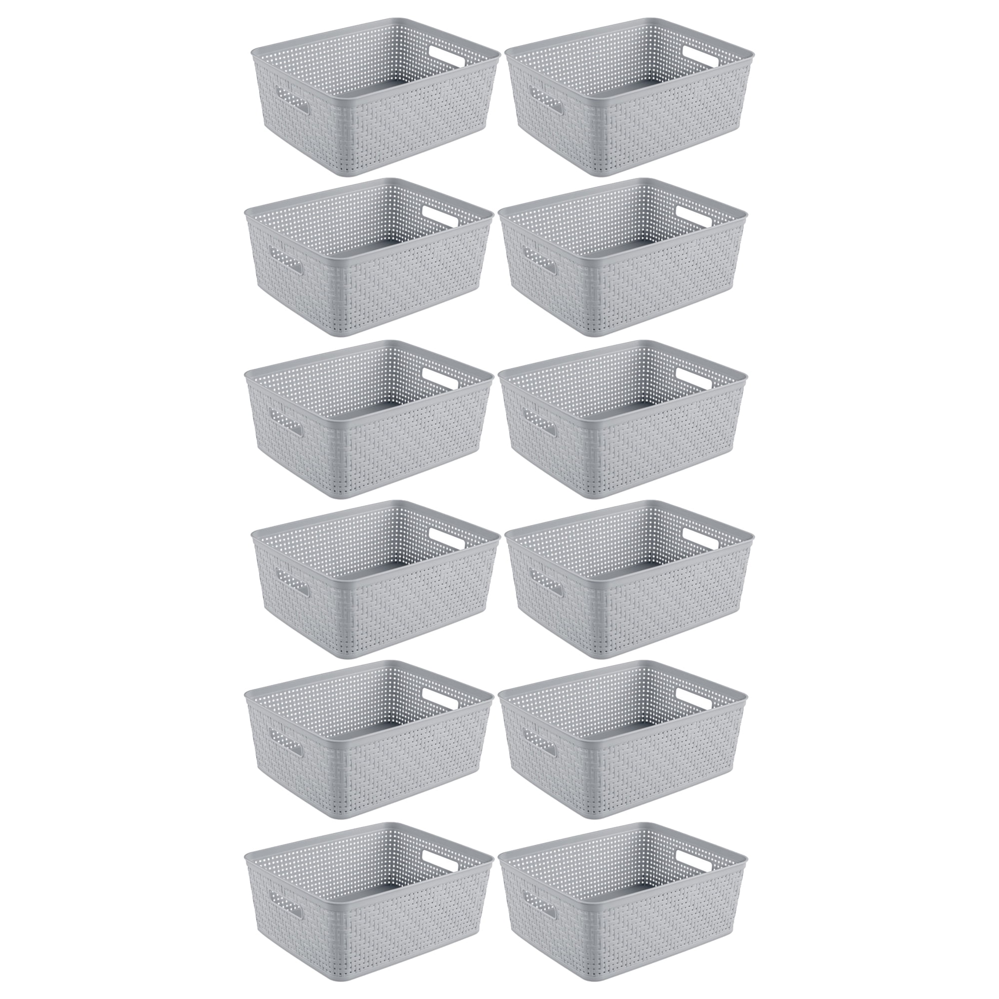 Sterilite 14x11.5x5'' Woven Plastic Storage Containers, Rectangular ...