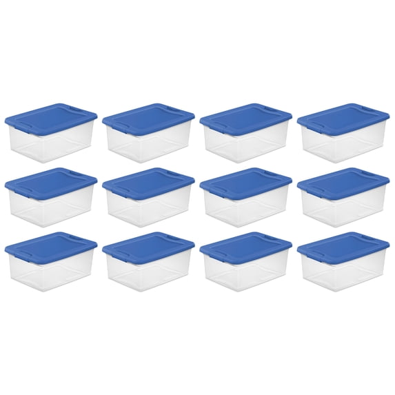 Sterilite 15 Qt Latching Plastic Storage Container, Clear Organizing ...