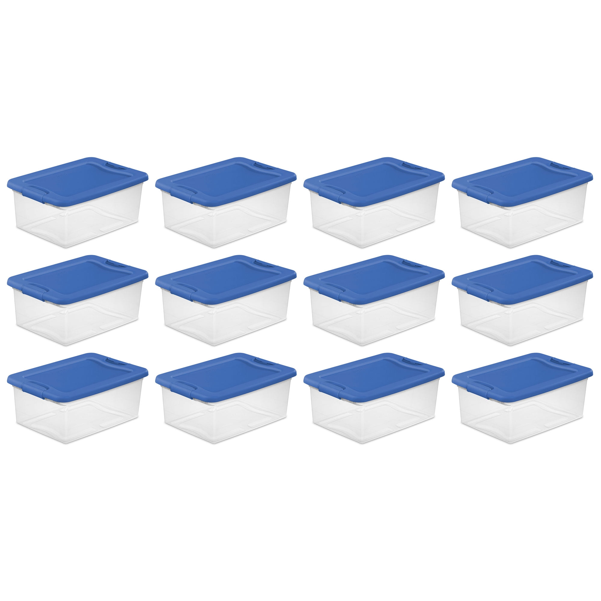 Sterilite 15 Qt Clear Latching Storage Container Organizing Box, (24 ...