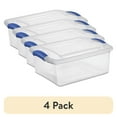 (4 pack) Sterilite 15 Quart Latch Box, Clear Plastic Storage Bin with ...