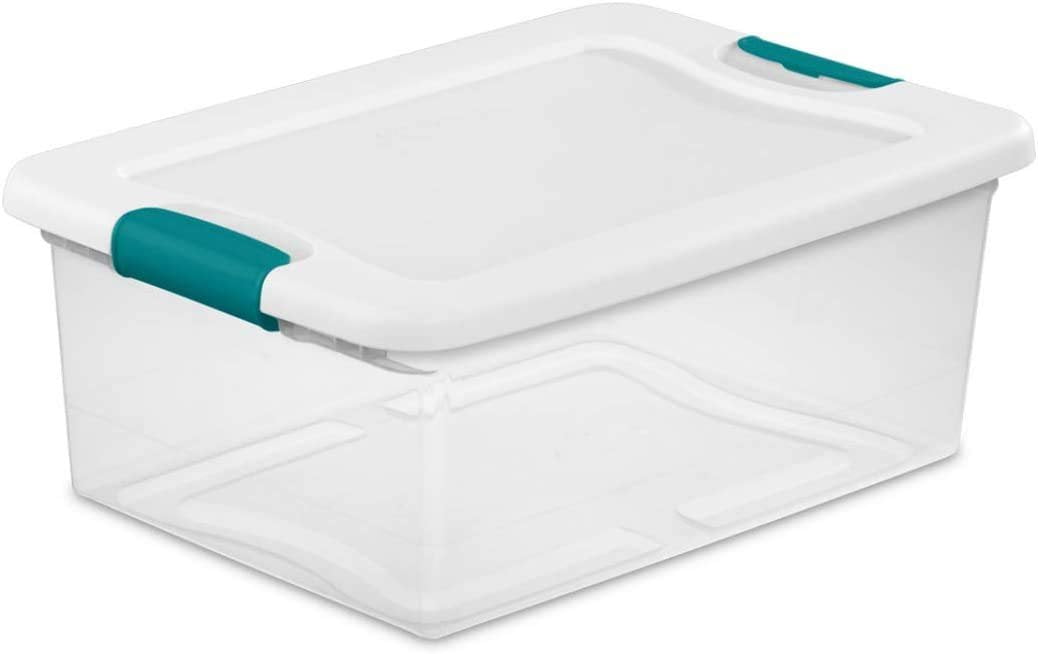 2Pc Sterilite 14948012 Clear Latching Storage Boxes with Bins and Lids ...