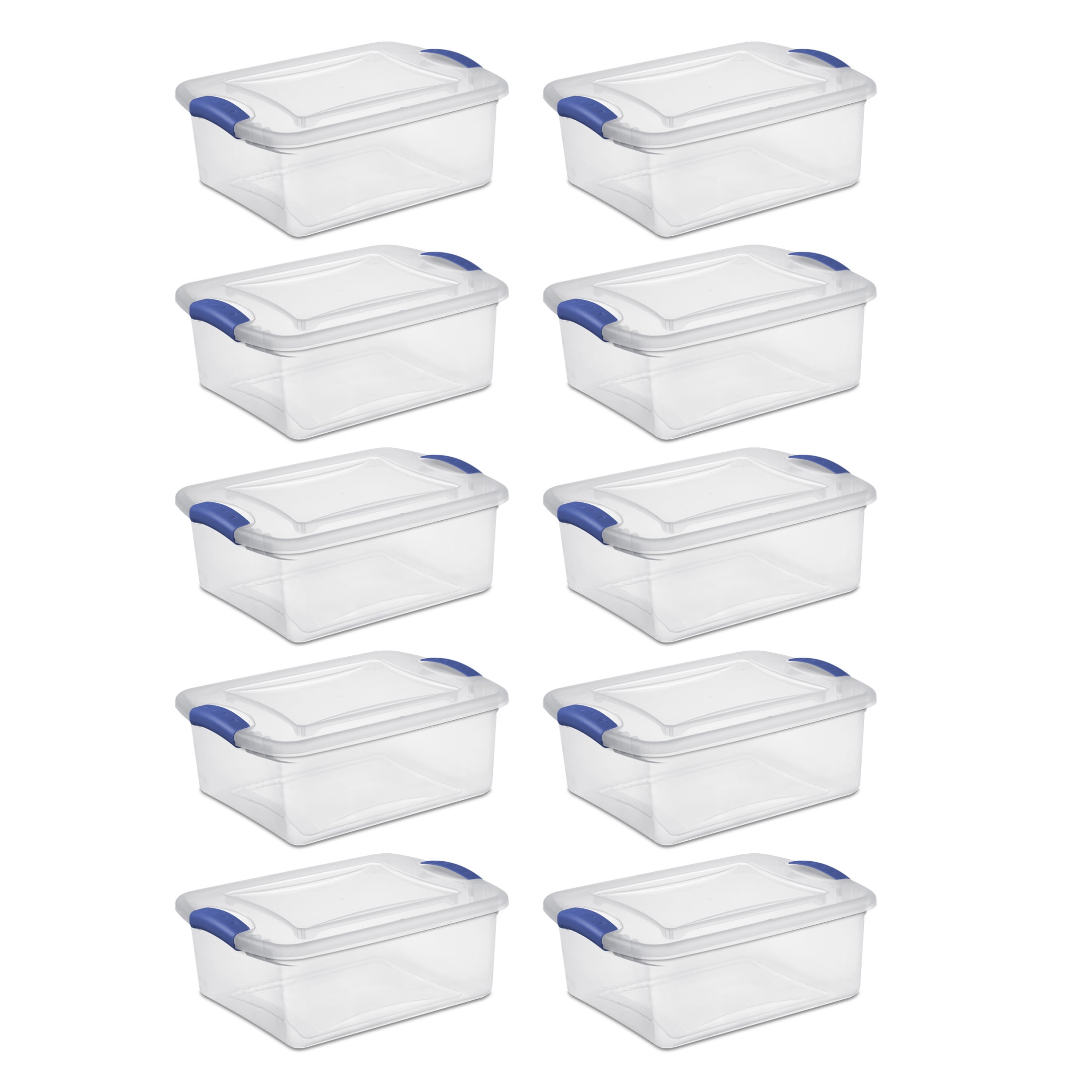 Sterilite 15 Quart Latch Box, Small Clear Plastic Storage Bin with Lid ...