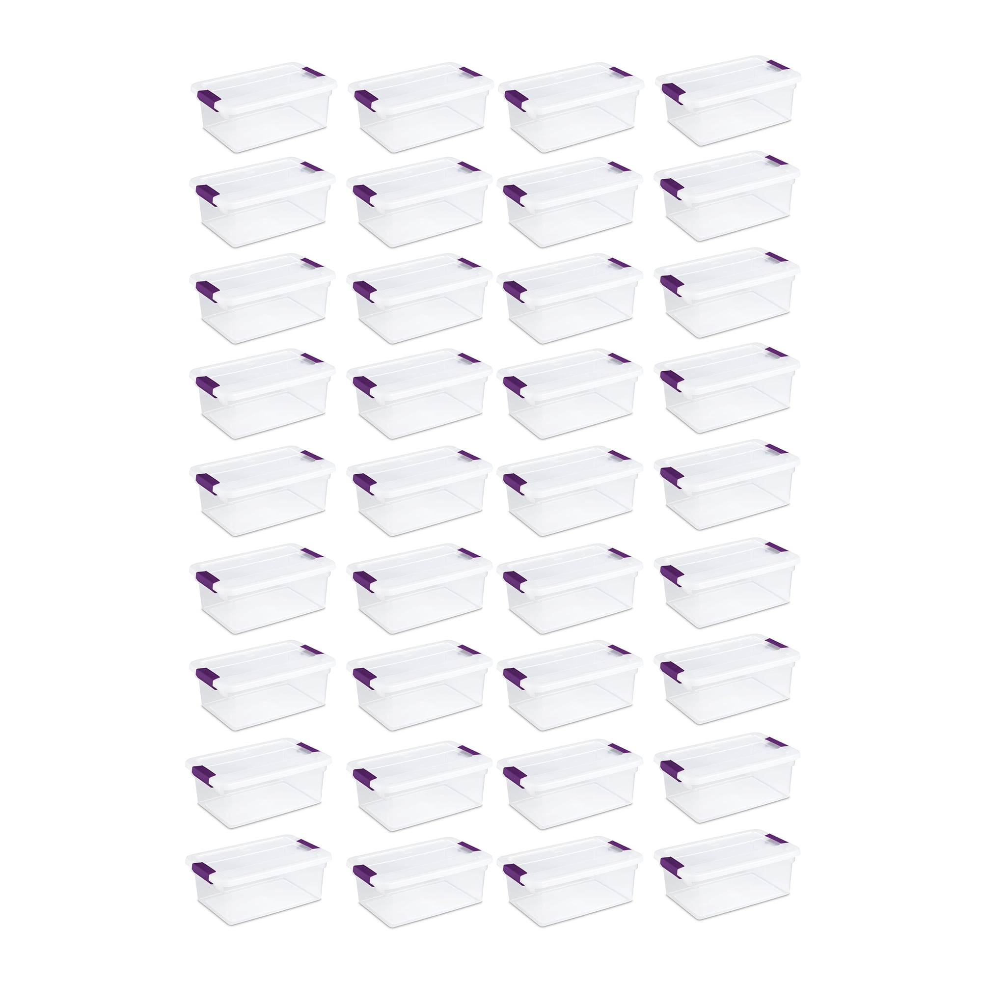 Sterilite 15 Quart Plastic Stackable Storage Container Tote with Lid ...
