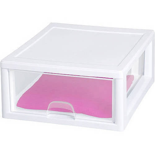 Sterilite 16 Qt. White Stackable Modular Closet Plastic Storage ...