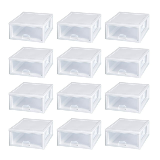 Sterilite 16 Quart Modular Stackable Plastic Storage Containers for ...