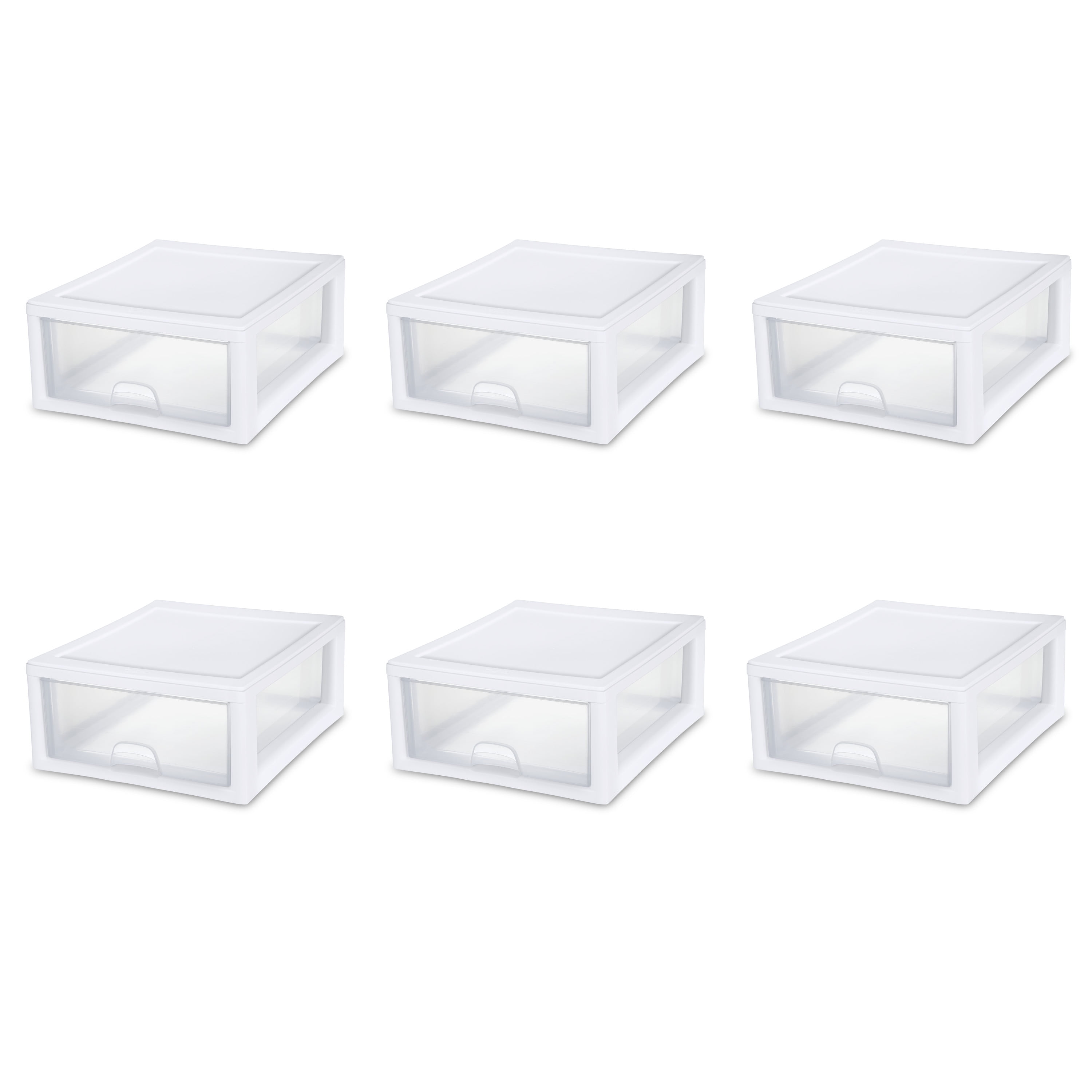 Sterilite 16Qt Modular Stackable Closet Storage Box (6 Pack) - Walmart.com