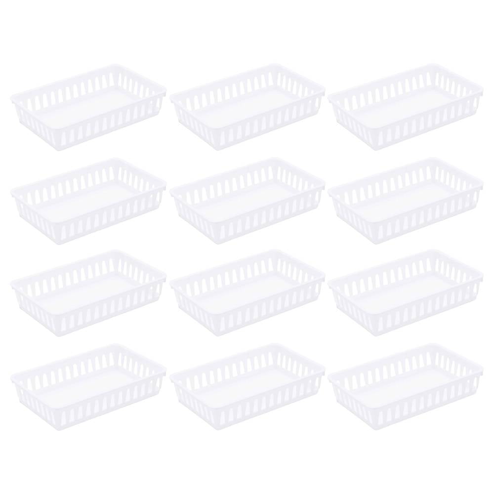Sterilite Plastic Storage Tray Basket, Stackable Organizer for Drawers ...