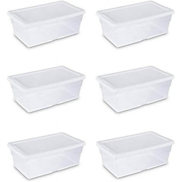 Sterilite Stackable 6 Quart Storage Box Container, Clear (30 Pack ...