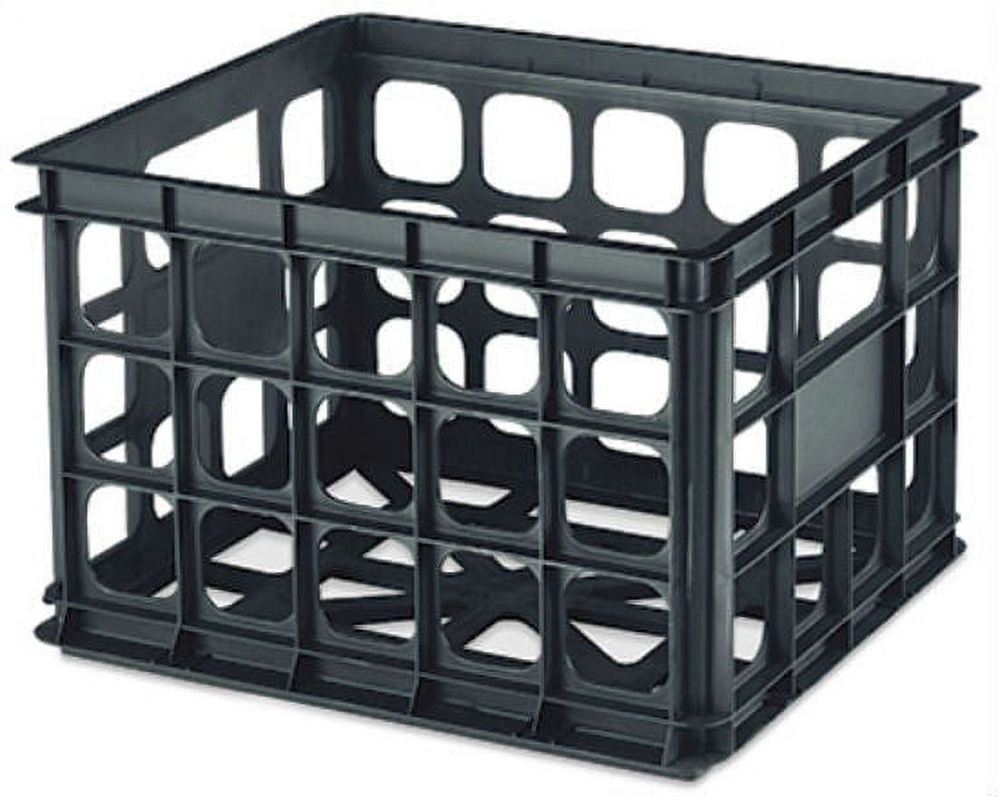 Sterilite 16929006 Stackable Storage Crate, Black, Each - Walmart.com