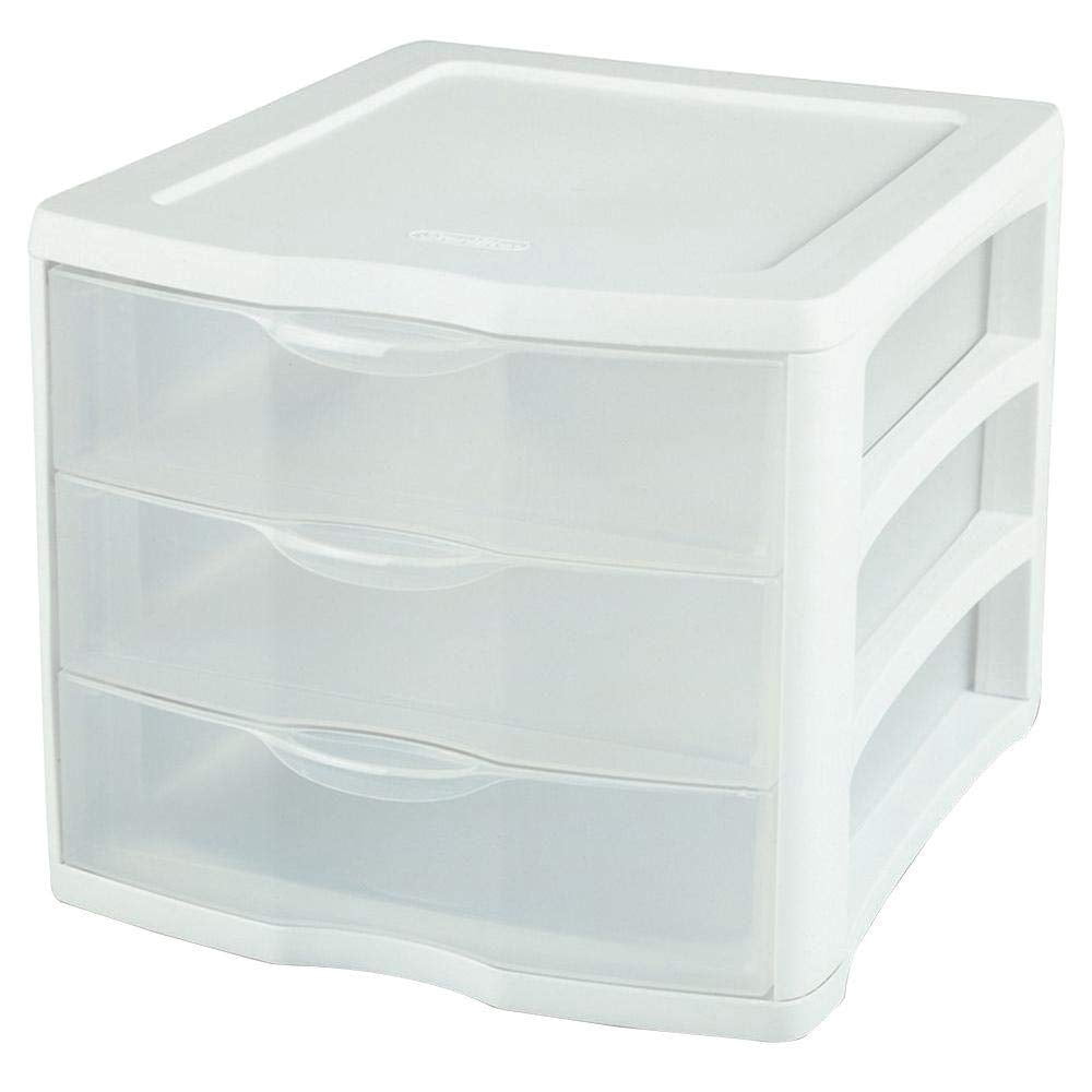 Sterilite 17918004 3 Drawer CLR Organizer, 6"x4"x3", White J101 ...