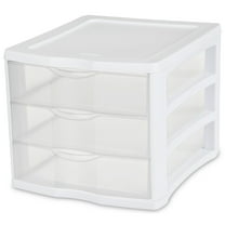 Homz Clear Plastic 3 Drawer Medium Home Storage Tower w/Wheels (2 Pack ...