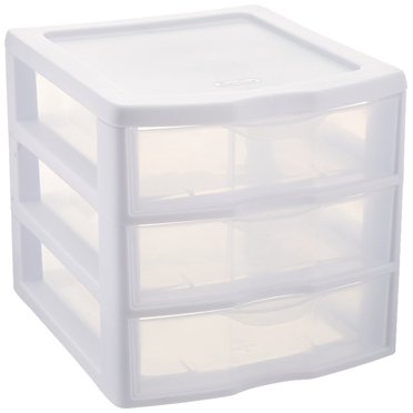 Sterilite Wide 3 Drawer Cart Black - Walmart.com