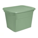 Sterilite 18 Gallon Green Stackable Storage Tote with Handles, Bulk ...