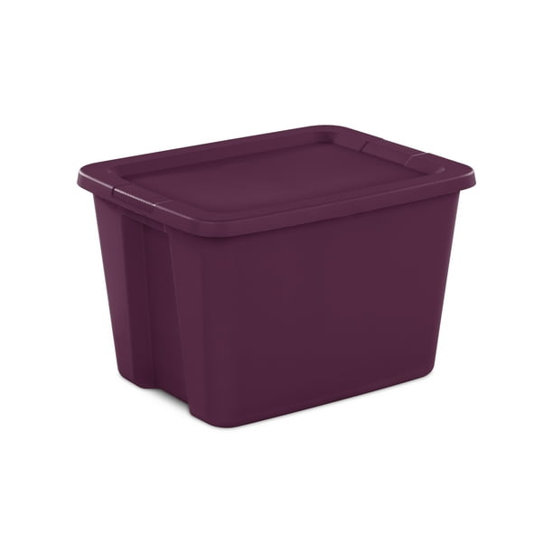 Sterilite 18 Gallon Tote Box Plastic, Purple - Walmart Business Supplies