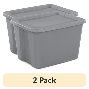 Your Zone Square Stacking Bin Plastic, Gray Flannel, Set of 4 - Walmart.com