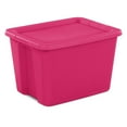 Sterilite 18 Gallon Tote, Plastic Storage Bin with Snap-on Lid, Bright ...