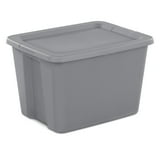Sterilite 18 Gallon Gray Tote Box - Durable Plastic, Secure Lid, Space ...
