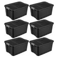 Sterilite 19 Gal Rugged Industrial Stackable Storage Tote with Lid, 6 ...