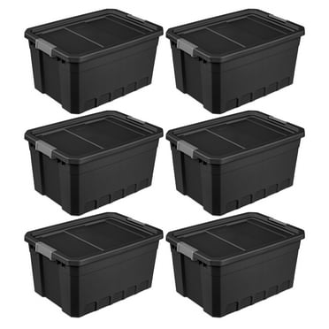 Hyper Tough 12 Gallon Snap Lid Storage Bin, Black/Red Lid, Set of 4 ...