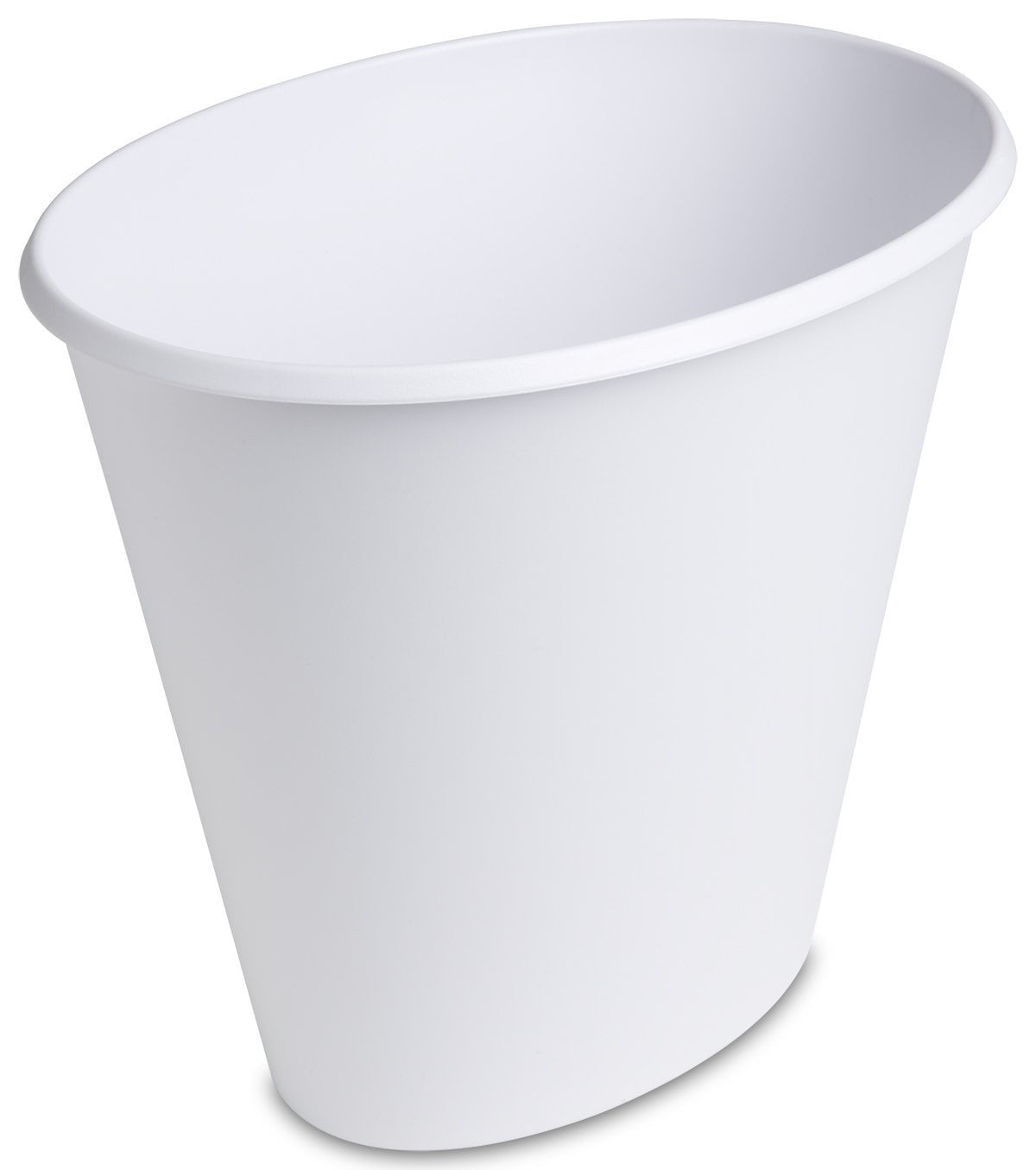 Sterilite 2.5 Gallon Oval Wastebasket with Lid, Small Plastic Trash Can ...