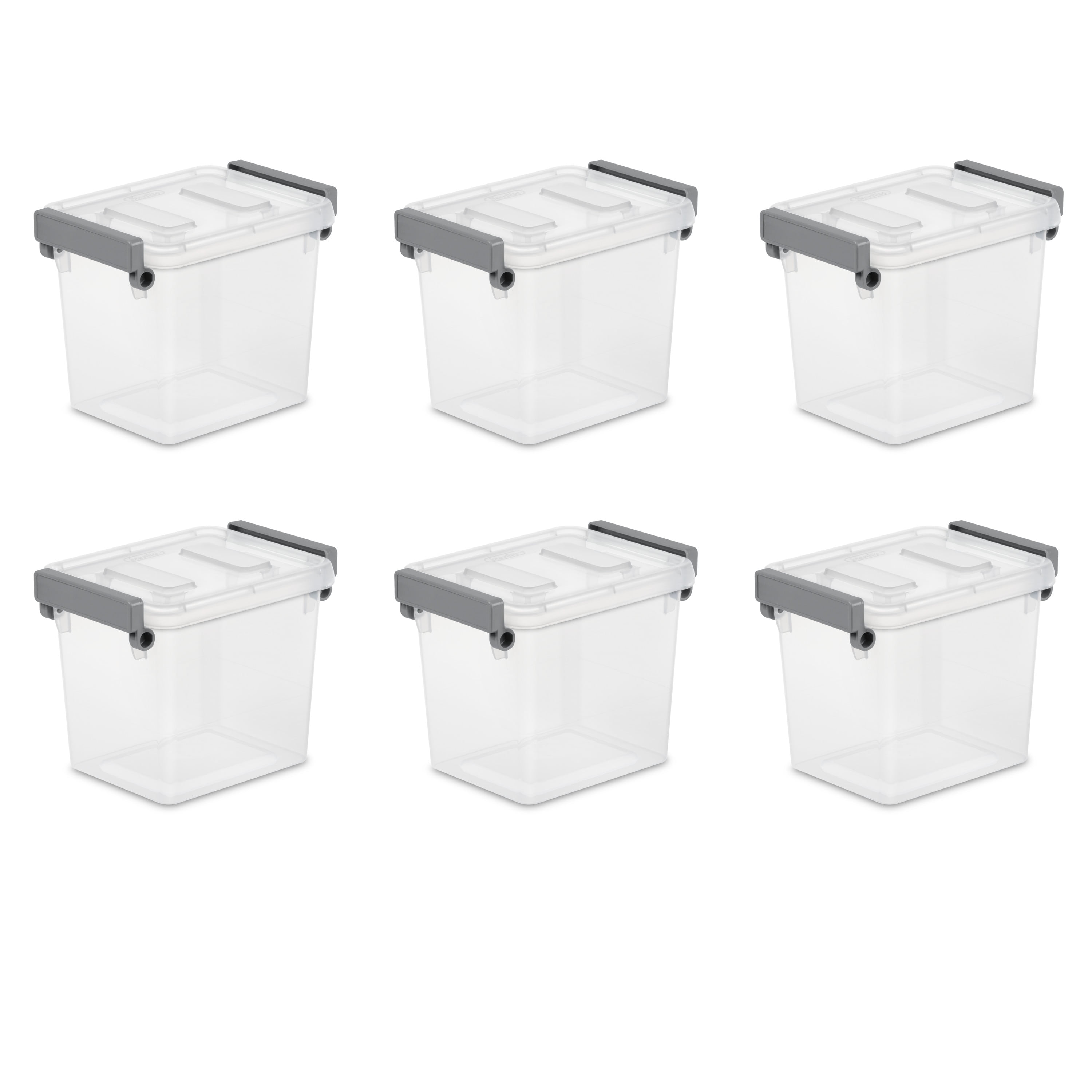 Sterilite 2.5 Qt Modular Latch Box Set of 6, Clear Plastic, Stackable ...