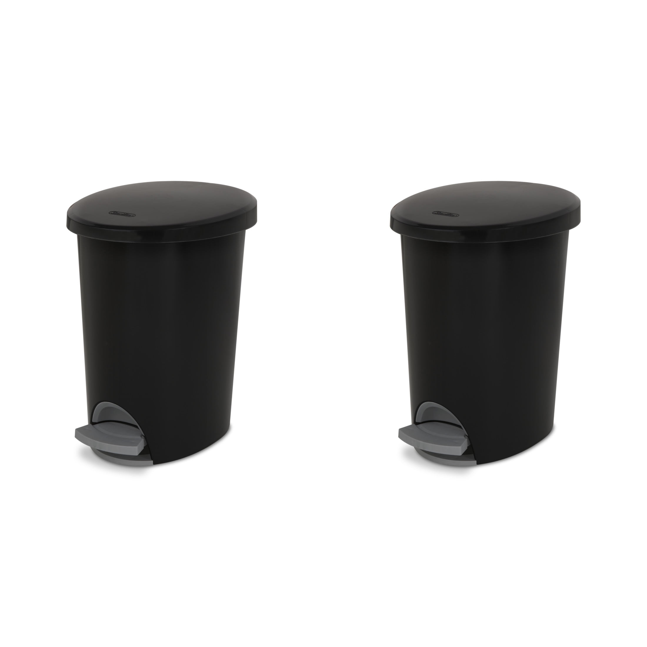 Sterilite Small Bathroom Trash Can, 2.6 Gallon Plastic Garbage Bucket ...
