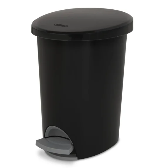 Sterilite 2.6 Gallon Ultra™ Stepon Trash Can, Plastic, Bathroom, Black ...