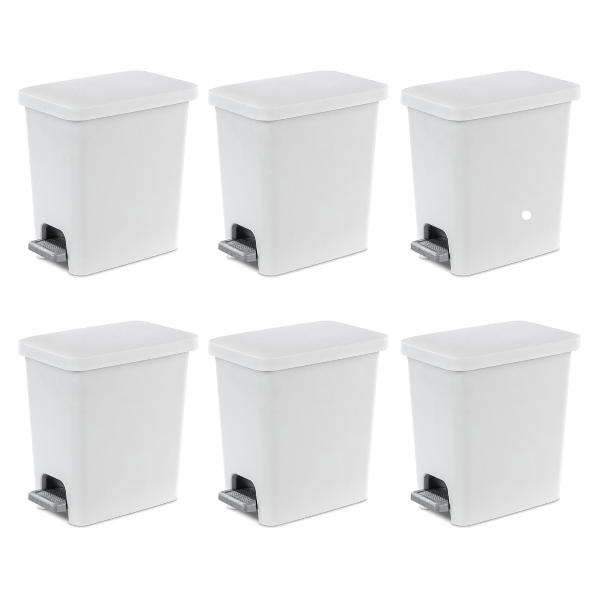 Sterilite 2.7 Gallon Rectangular Step On Kitchen Trash Bin Plastic ...
