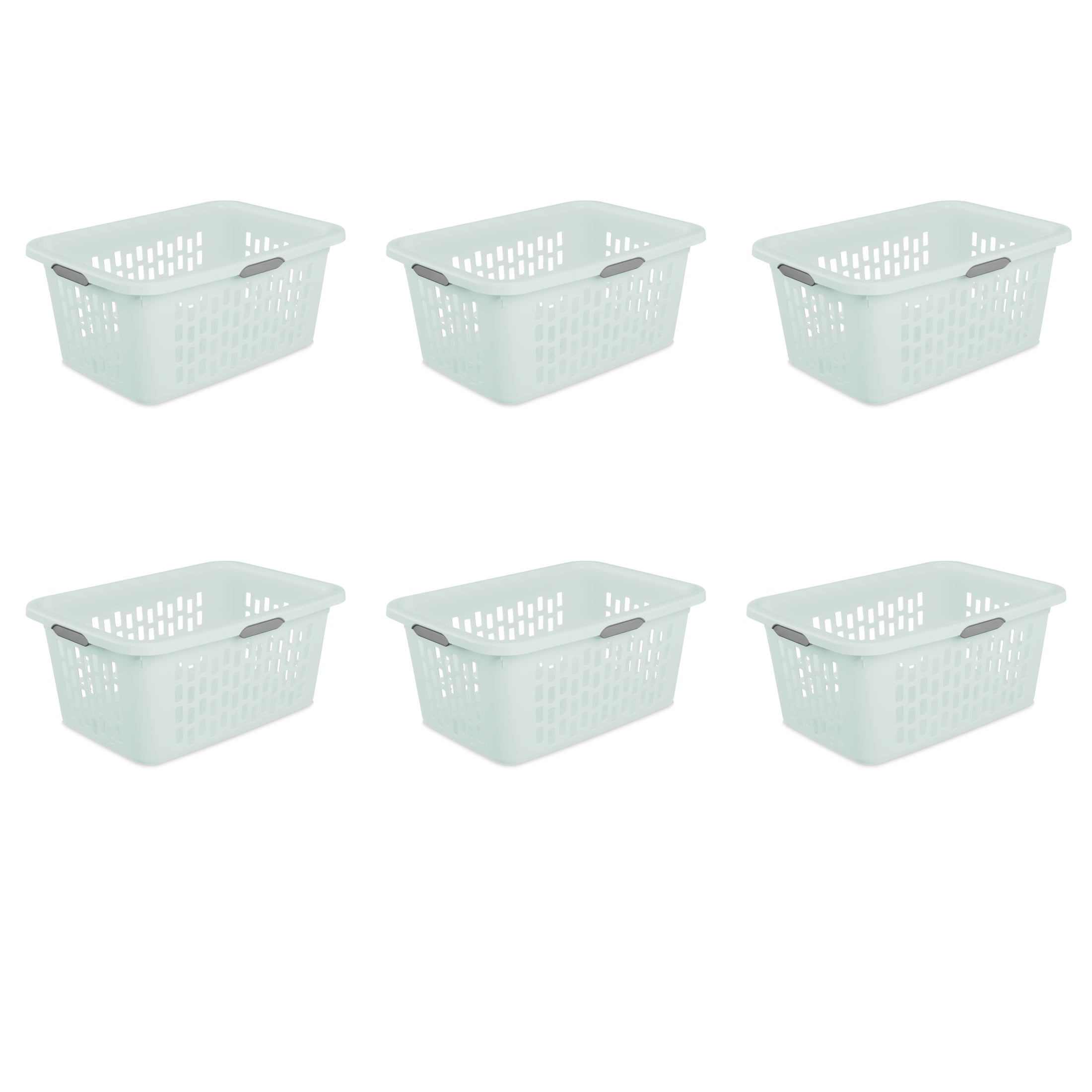 Sterilite Large 2 Bushel Plastic Laundry Basket with 4 Comfort Grip ...