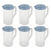 Sterilite 2 Qt. Round Beverage Pitcher, Plastic Juice Jug with Pivot ...