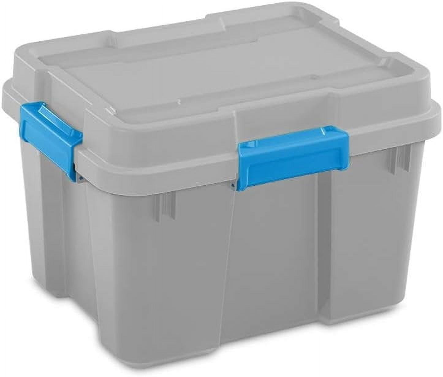 Sterilite 20 Gal Gasket Tote, Heavy Duty Stackable Storage Bin with ...