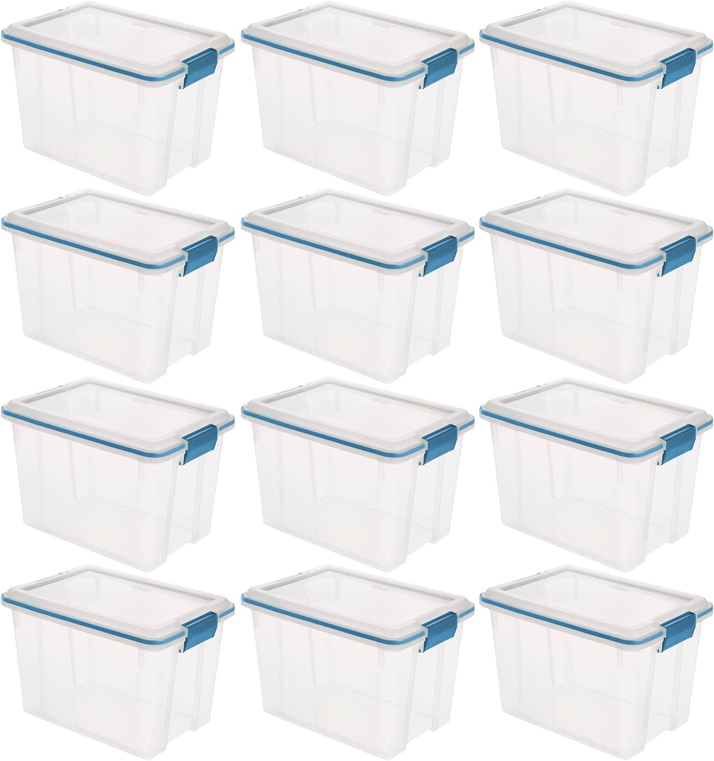 Sterilite 20 Qt Gasket Box, Stackable Storage Bin with Latching Lid and ...