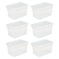 Sterilite 20 Quart Home Storage Box with Lids, Bulk Set of 6, White ...