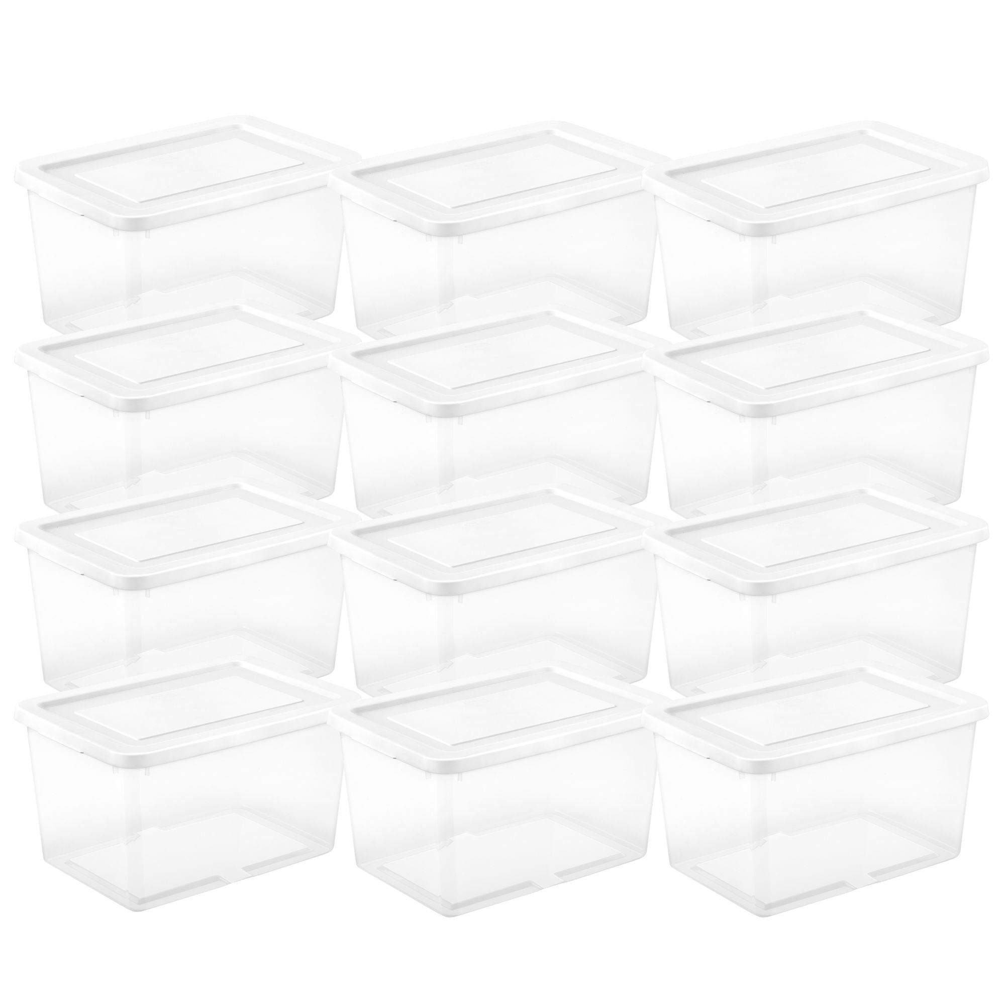 Sterilite 20 Qt Storage Boxes, Clear Plastic Containers with Snap Lids ...