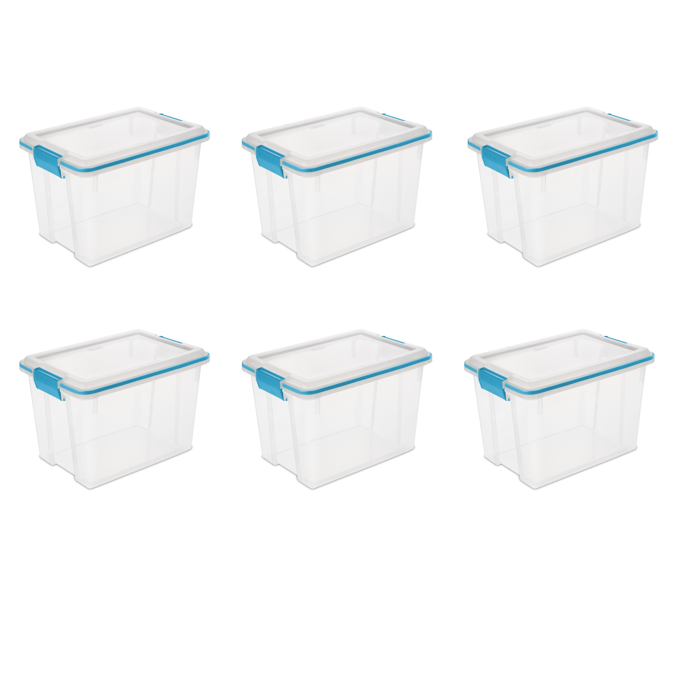 Sterilite 20 Quart Gasket Box, Weather-Resistant Small Clear Storage ...