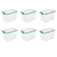 Sterilite 20 Quart Gasket Box, Weather-Resistant Small Clear Storage ...