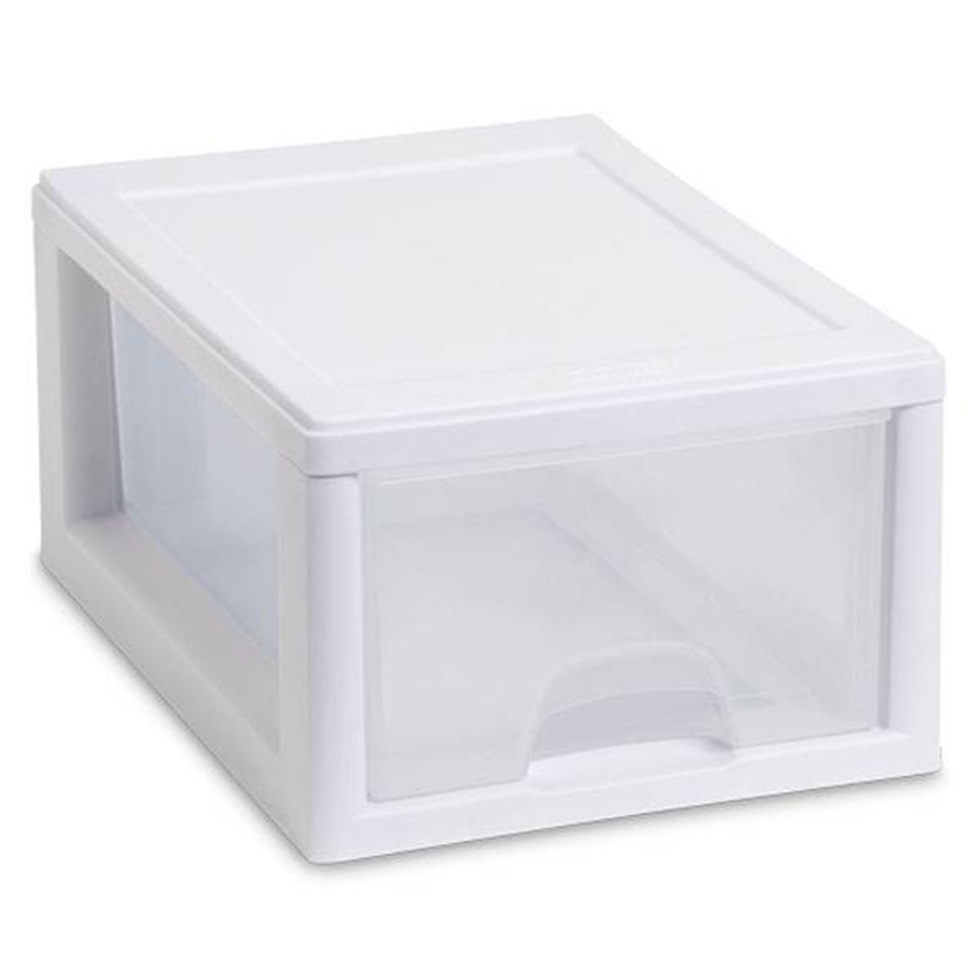 Sterilite 20518006 Small Stackable White Frame Drawer, See-Through ...