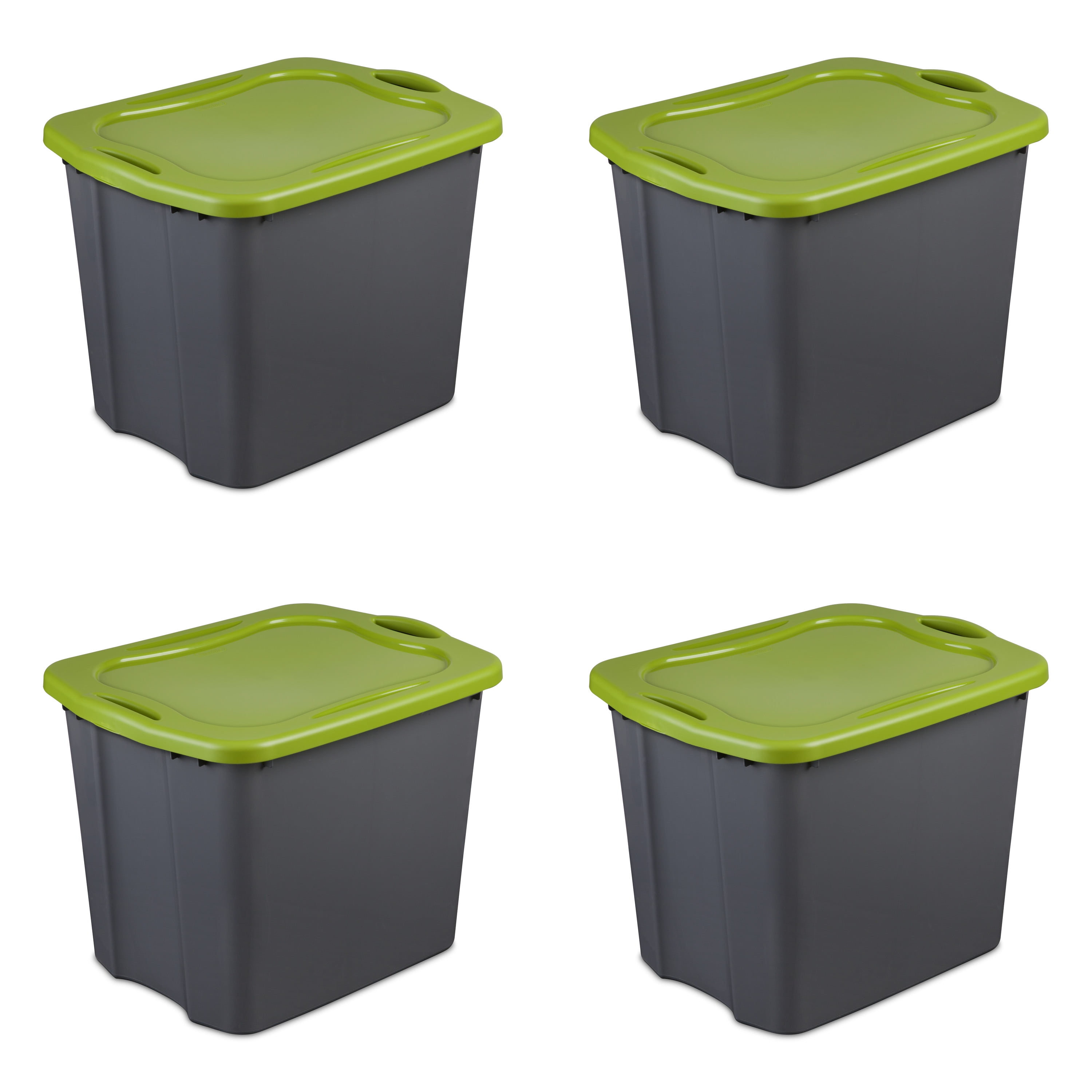 Sterilite 23.8 Gallon EZ Carry Plastic Storage Box, Flat Gray and Spicy ...