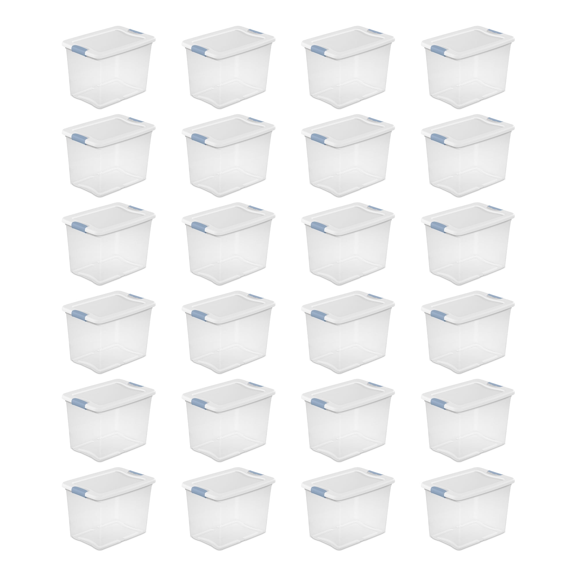 Sterilite 25 Qt Plastic Stackable Box With Latching Lid Clear Storage