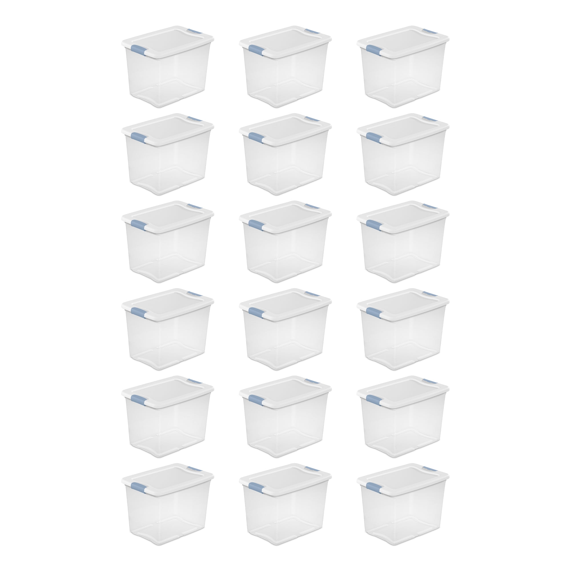 Sterilite 25 Quart Clear Storage Tote Bins with Latching Lids, Durable ...