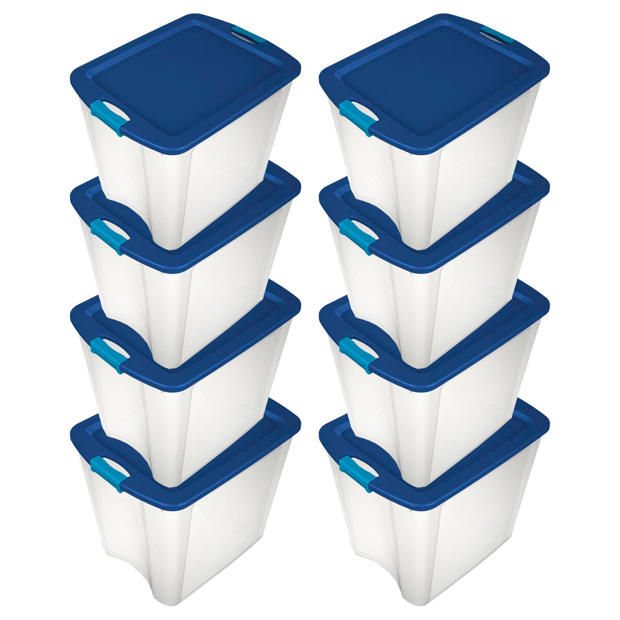 Sterilite 26 Gallon Latch and Carry Plastic Storage Container Box, 8 ...