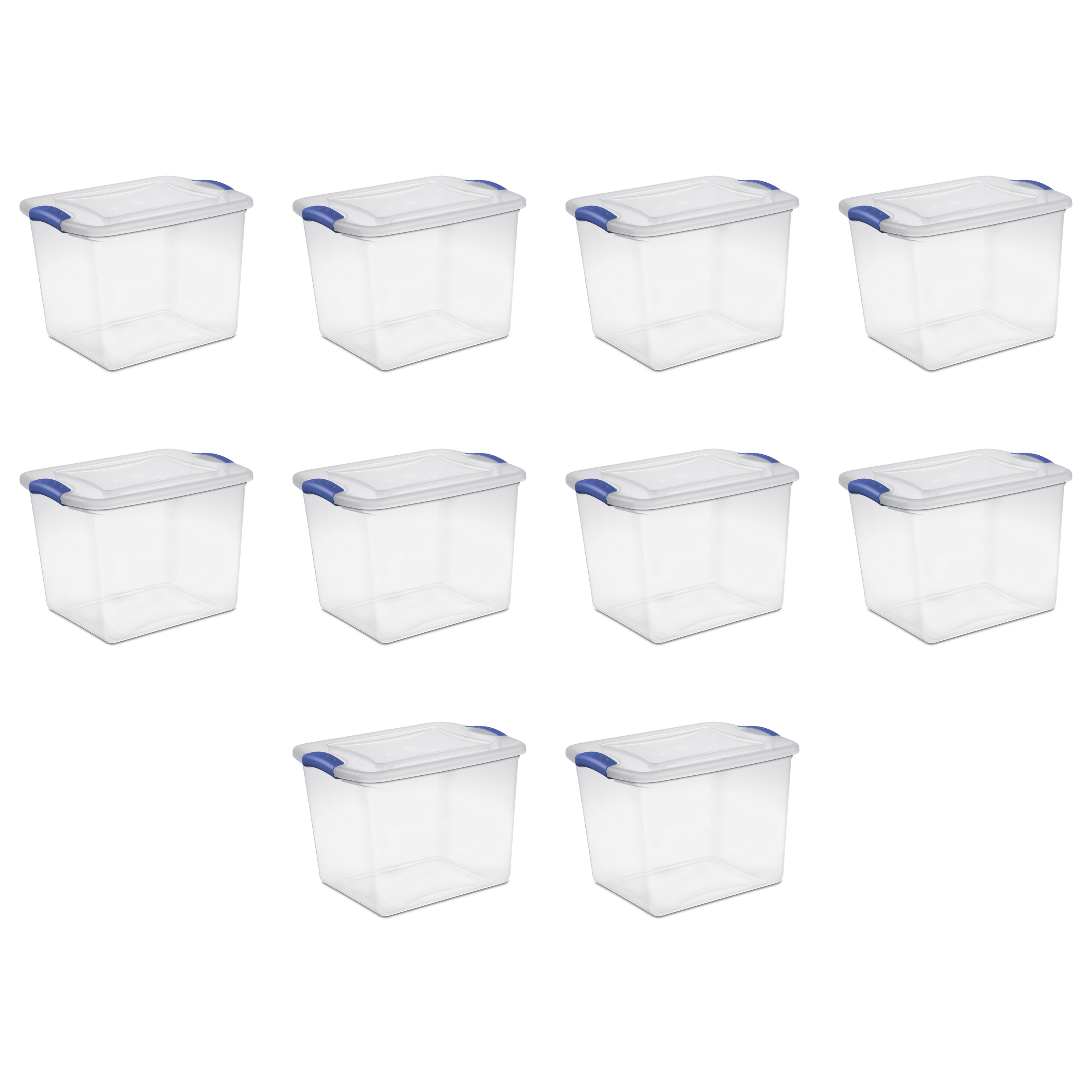 Sterilite 27 Quart Storage Containers Latch Box Plastic Stadium Blue