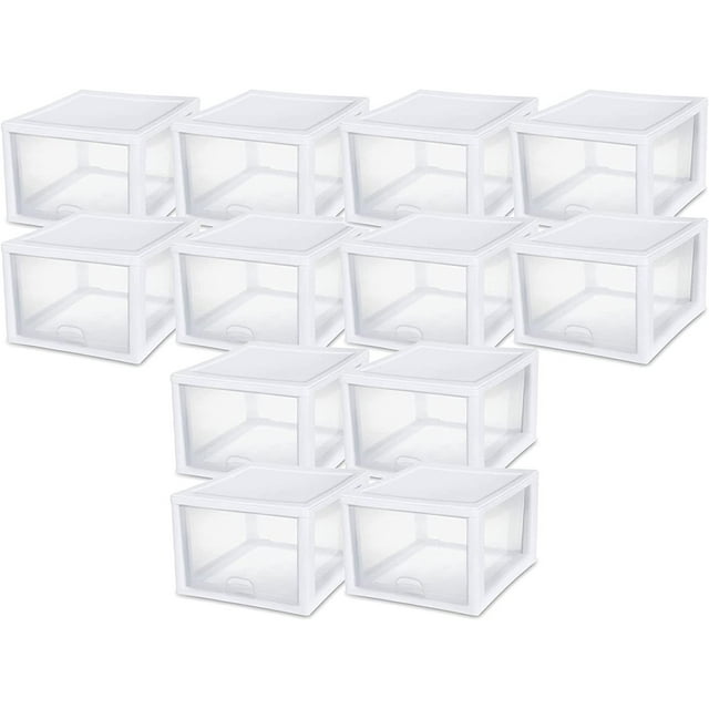 Sterilite 27 Quart Modular Stacking Storage Drawer Home Organization ...