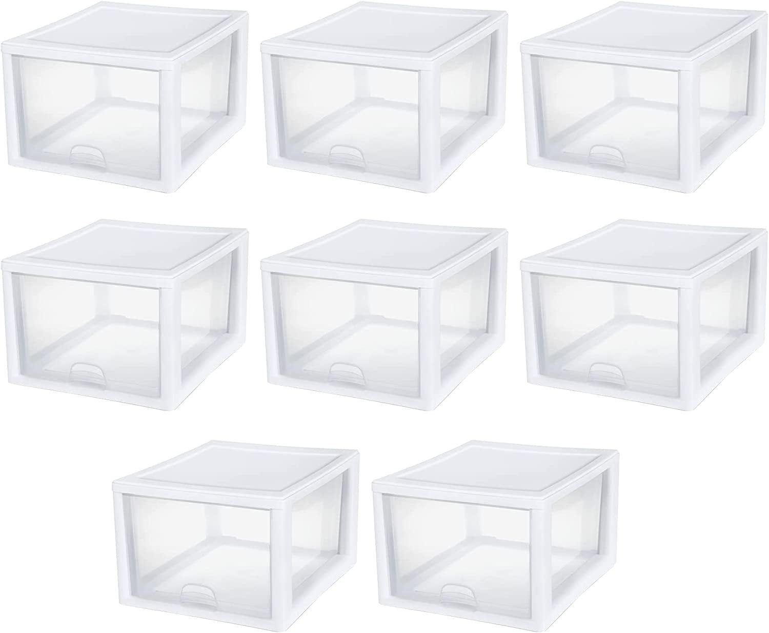Sterilite 27 Quart Modular Stacking Storage Drawer Home Organization ...