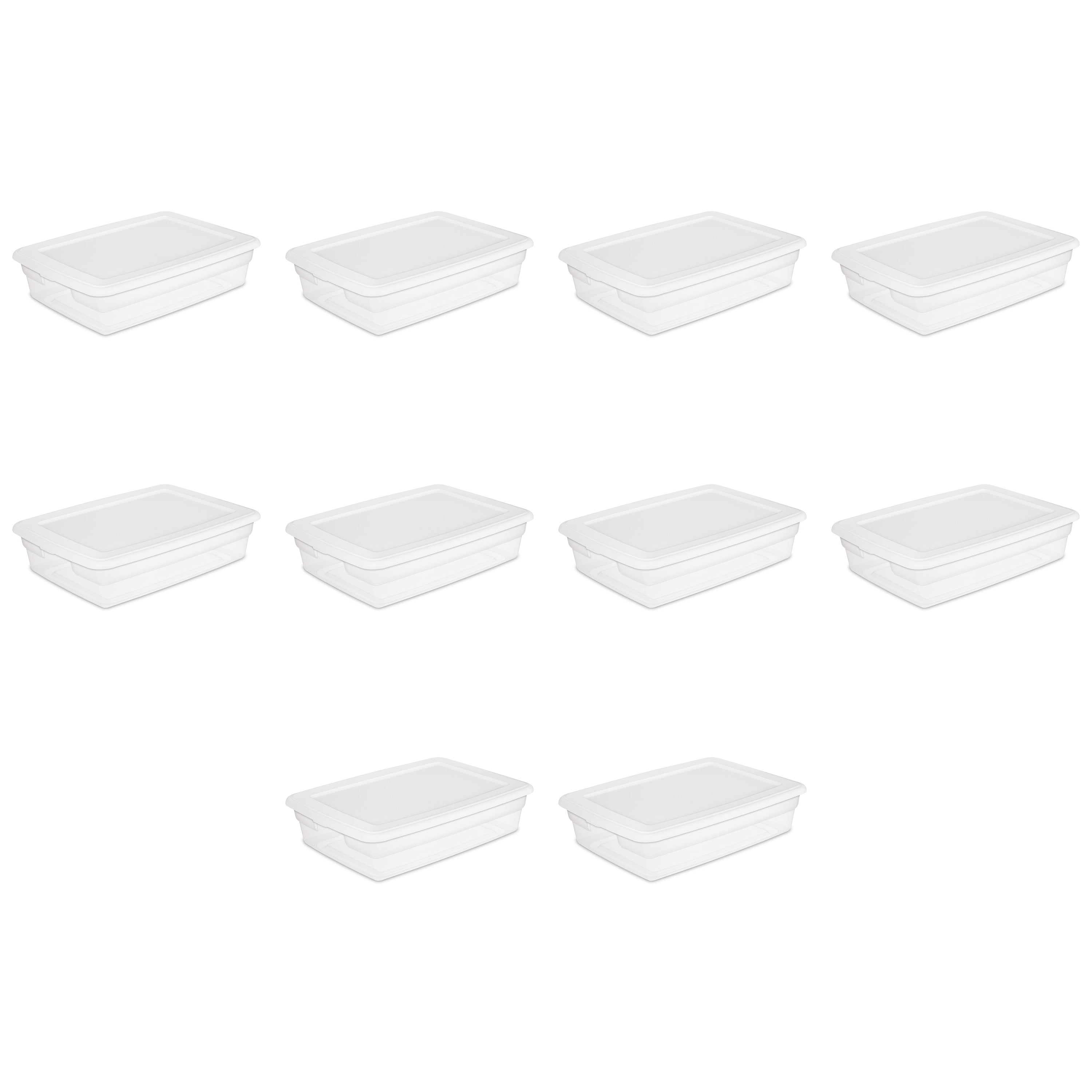 Sterilite 28 Qt. Storage Box Plastic, White, Set of 10 - Walmart ...