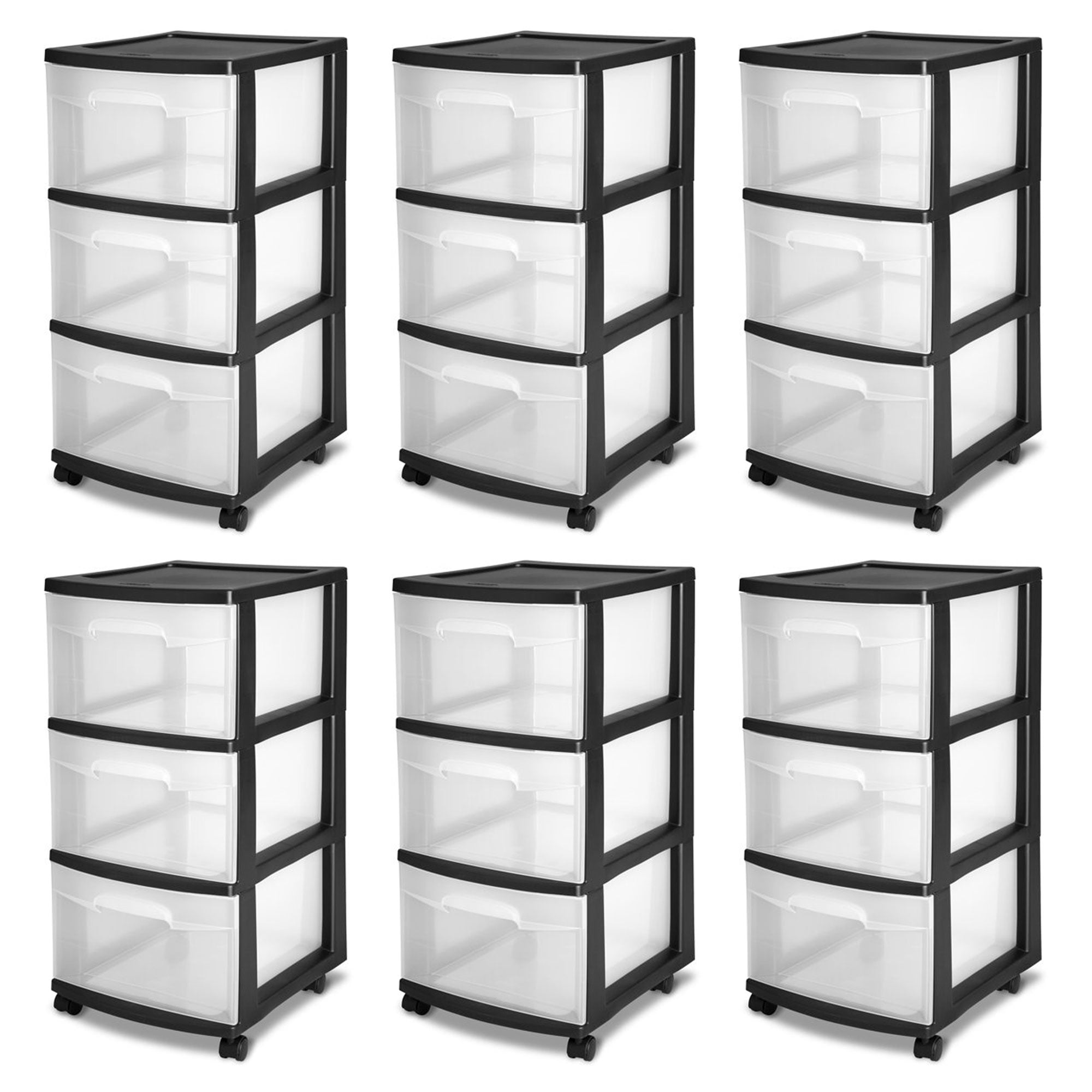 Free Shipping! Sterilite 3-Drawer Plastic Rolling Organizer Storage ...