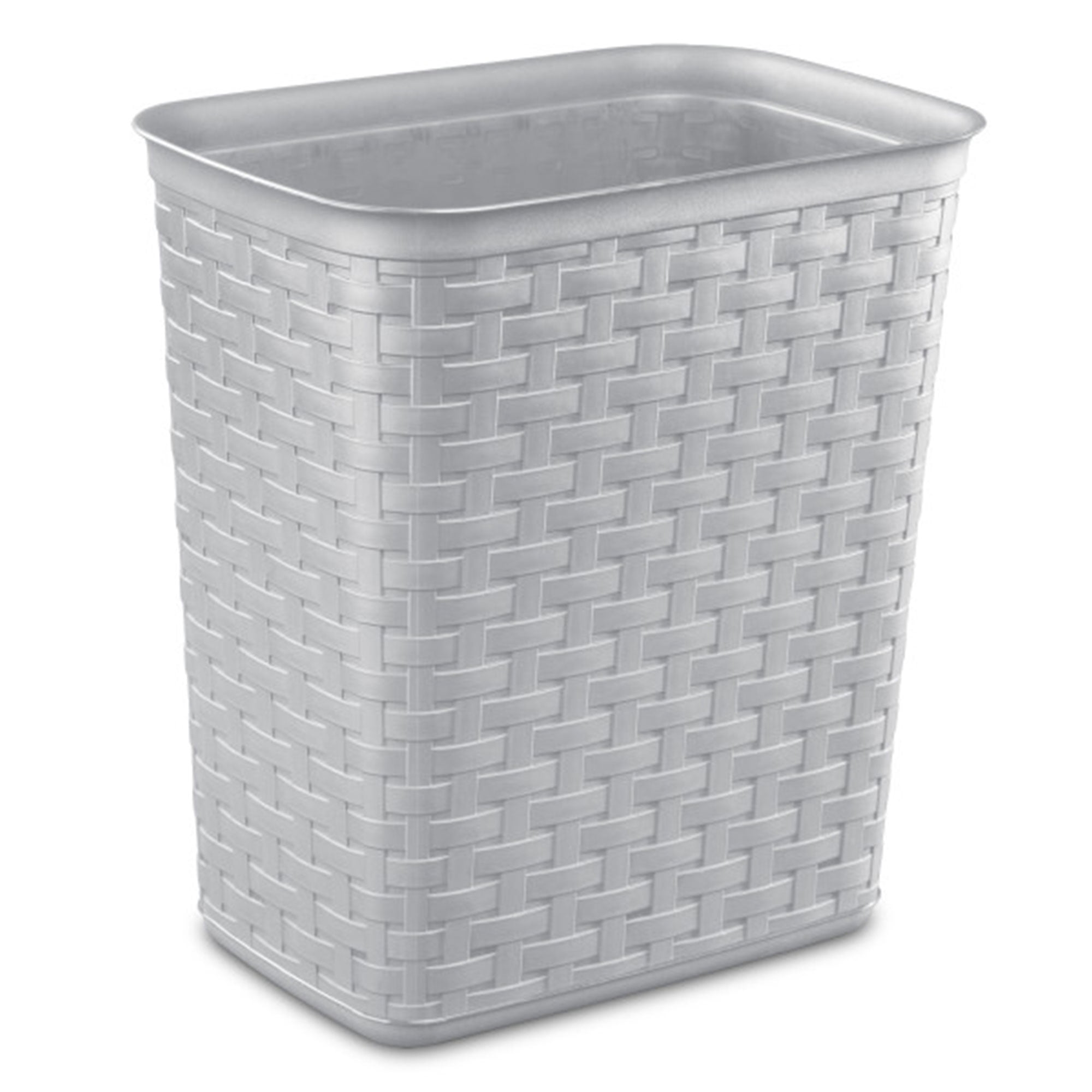 Sterilite Decorative Weave Wastebasket, 3.4 Gallon, Plastic, Cement, 6 ...
