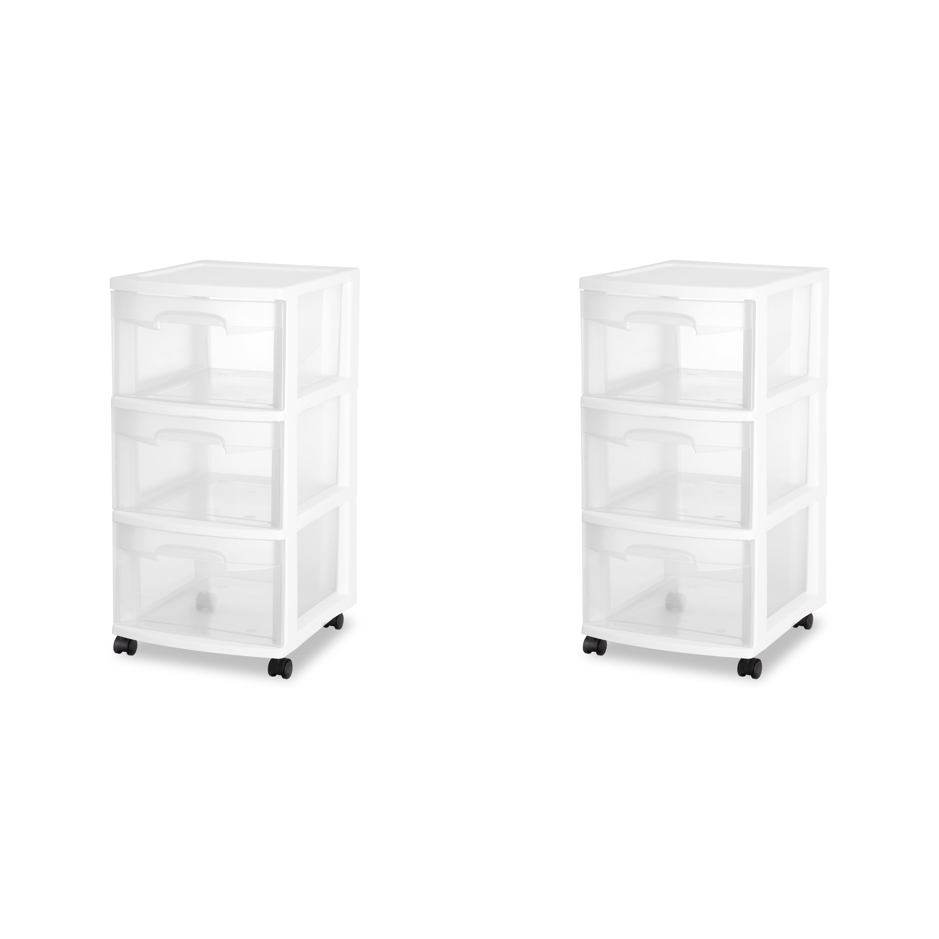 Sterilite 3 Drawer Cart White - Walmart.com