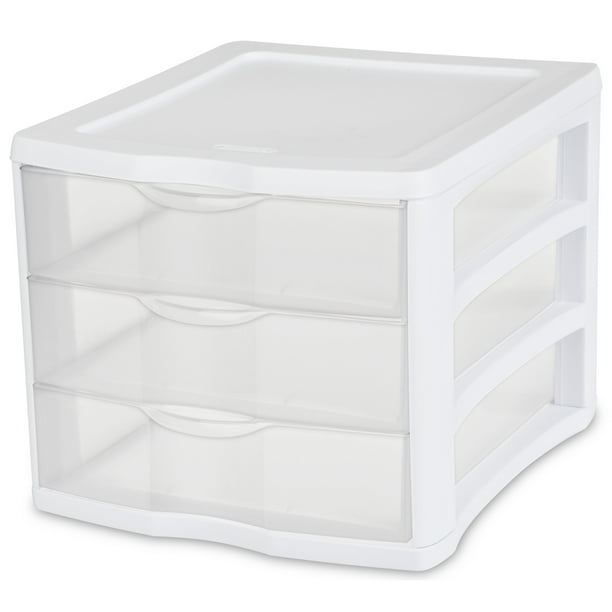 Sterilite White 3 Drawer Unit, Countertop Organizer with Modular ...